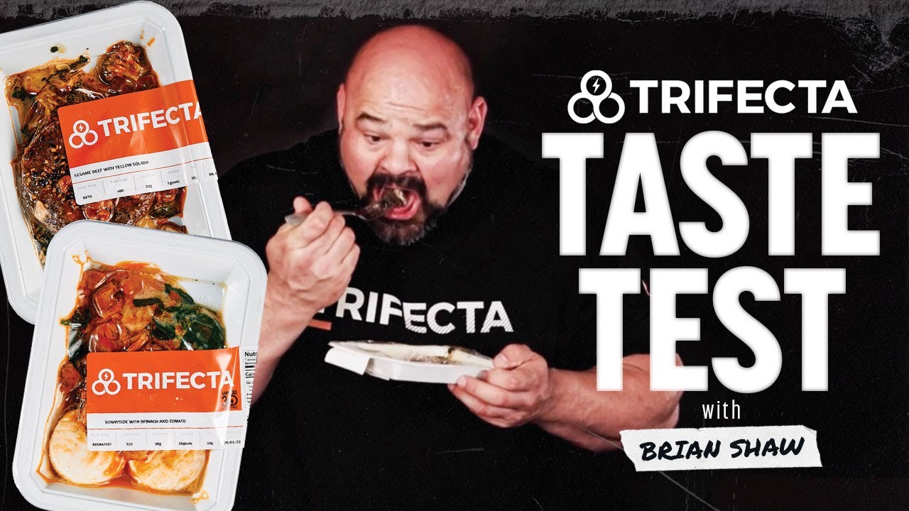 FOOD REVIEW: Brian Shaw Taste Tests Trifecta Meals - YouTube