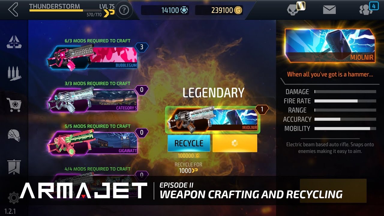 Weapon Crafting and Recycling (Armajet Guide - Episode 2) - YouTube