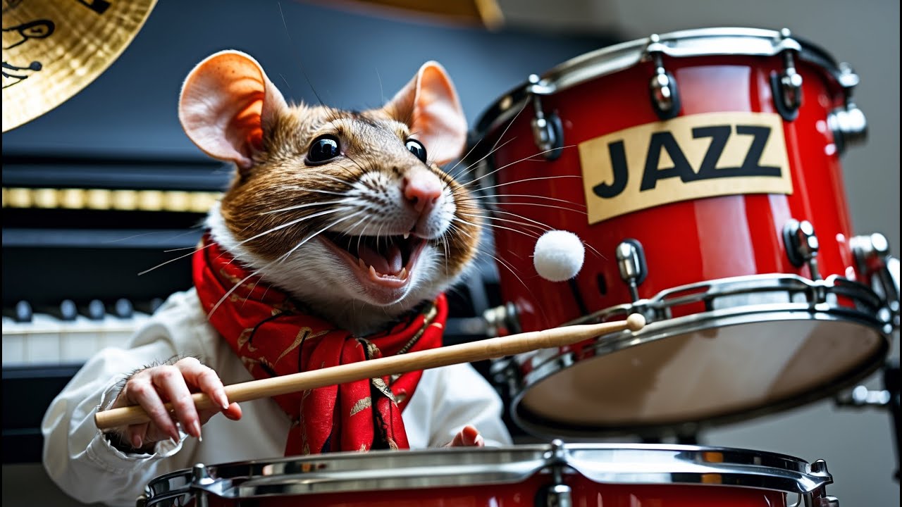 #LIVE 🔴🐭🎷Cutest Rat Jazz Orchestra for Stress Relief, Studying, and ...