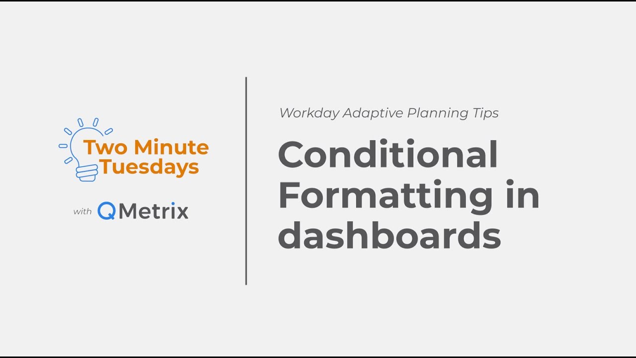 Conditional formatting in dashboards – Workday Adaptive Planning - YouTube