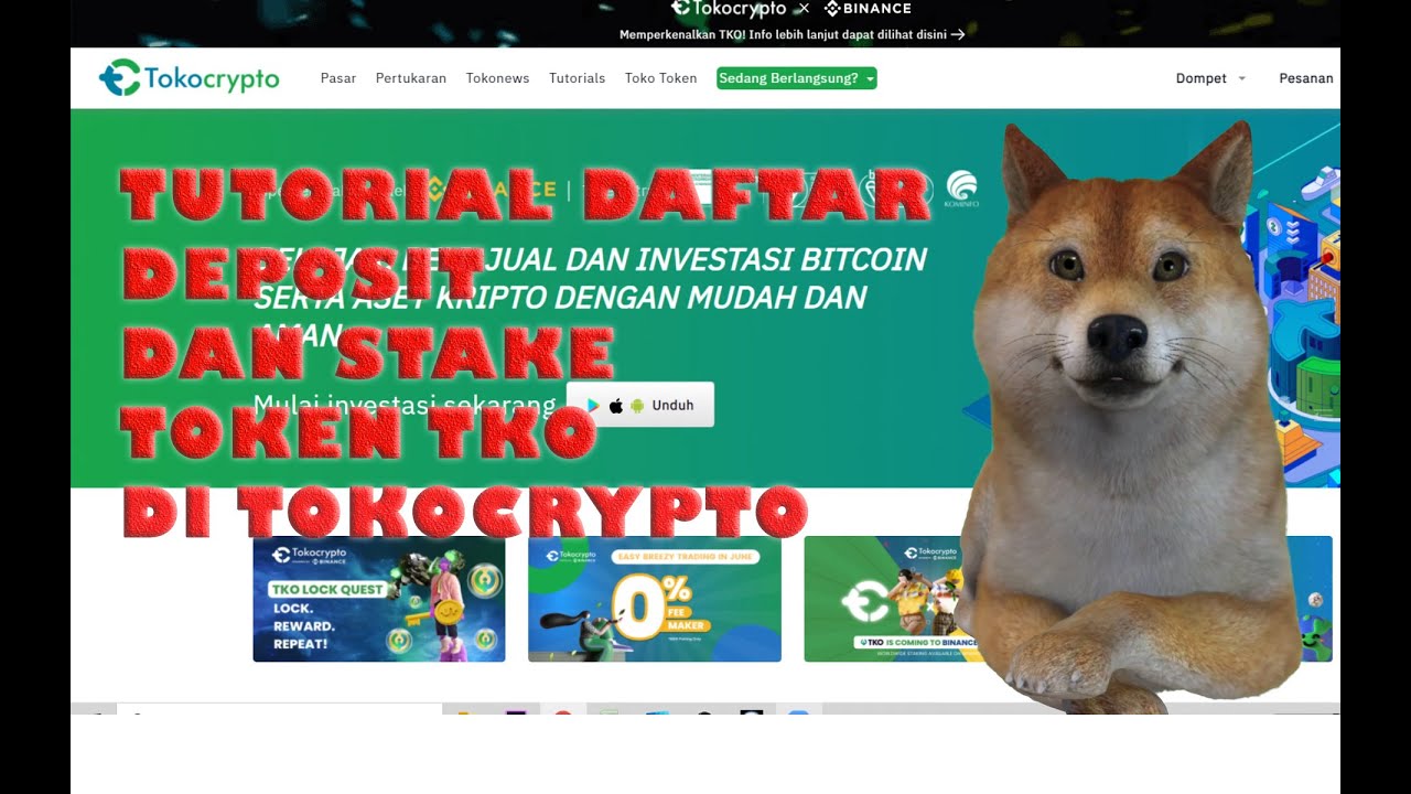 TUTORIAL DAFTAR TOKOCRYPTO DEPOSIT DAN STAKE / STAKING TOKEN TKO - YouTube