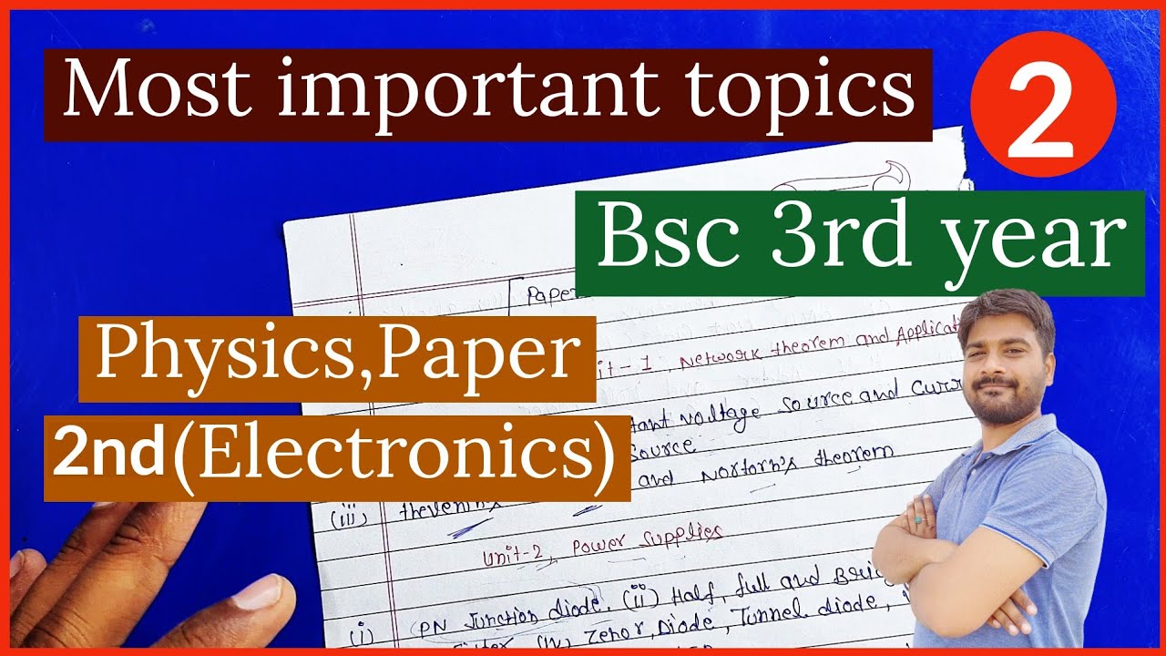 most important topics of physics 2nd paper Electronics | Bsc 3rd year ...