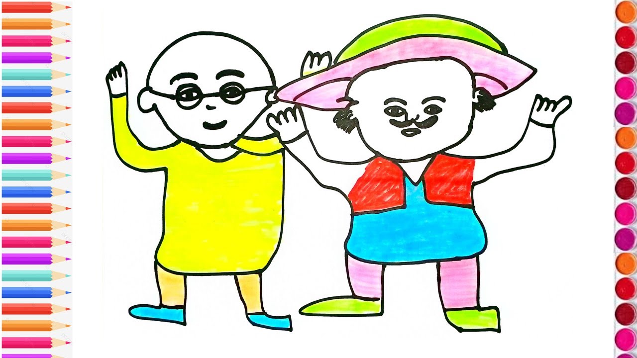 Drawing Motu Patlu Step By Step || Easy Art Motu Patlu || Motu Patlu ...