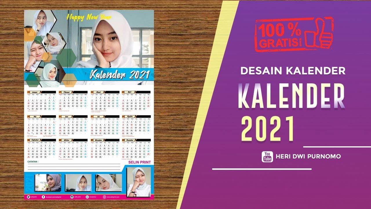 Desain Kalender 2021 12 Bulan - YouTube