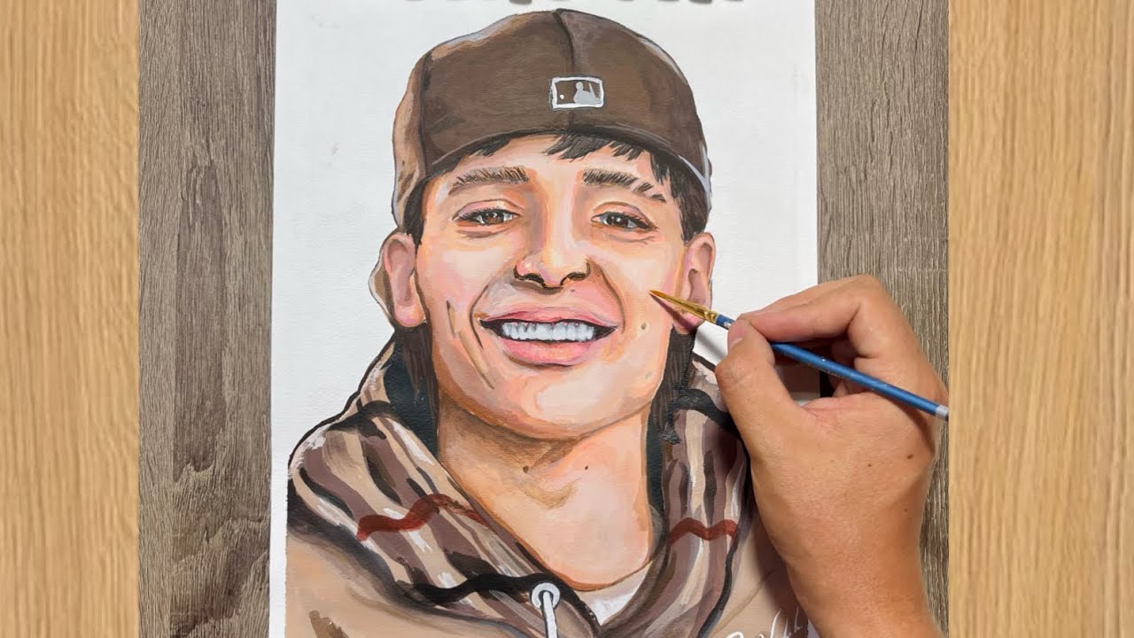 Cómo dibujar a Peso Pluma - Pintura acrílica 🎨 ️ pasó a paso - YouTube