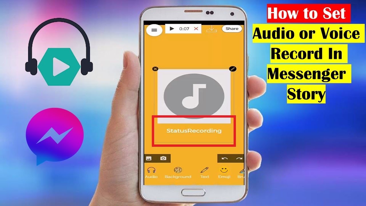 How to Set Audio or Voice Record In Messenger Story - YouTube
