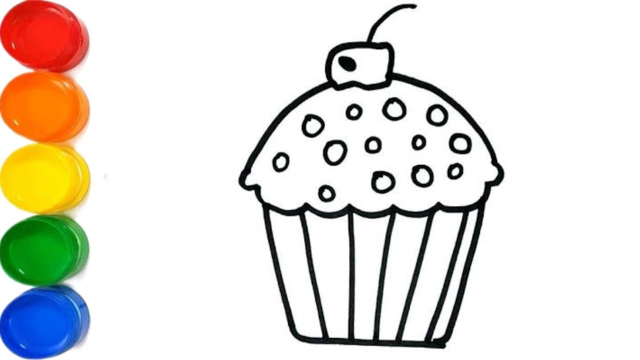 learn how to draw cute cupcake 🧁 drawing # easy drawing for kids and ...