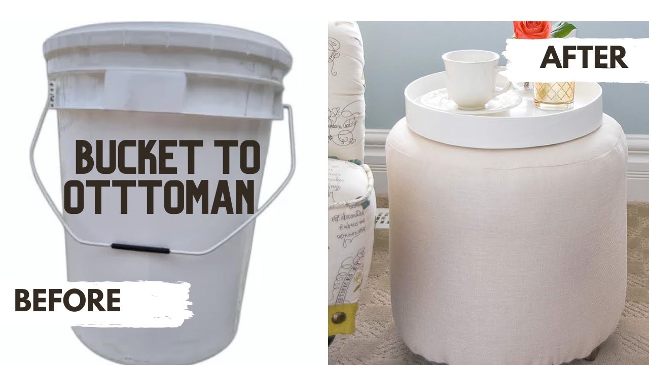 DIY Paint Bucket to Stylish Ottoman with Storage | Easy Upcycle Project ...