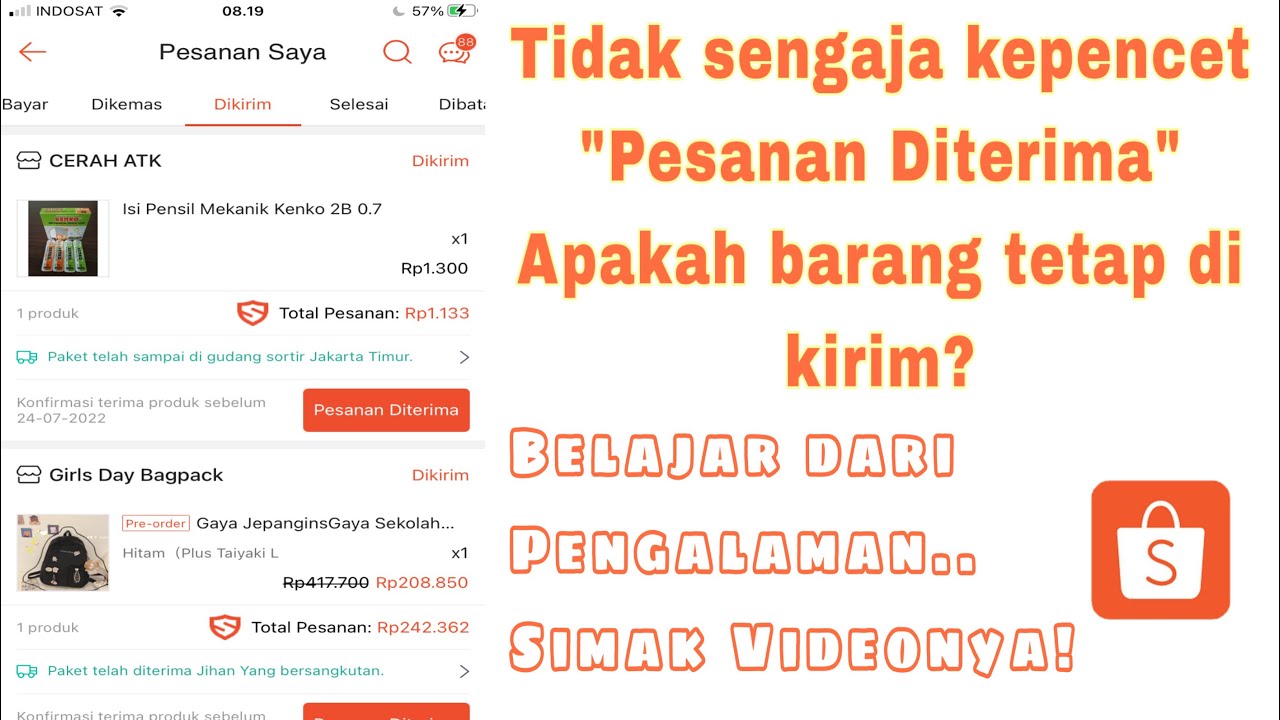 Tidak sengaja kepencet “Pesanan Diterima” barang tetap dikirim gak ya..? Pengalaman -zahara ...
