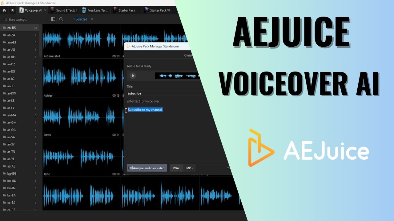 How To Use AEJuice Voiceover AI | AEJuice Tutorials - YouTube
