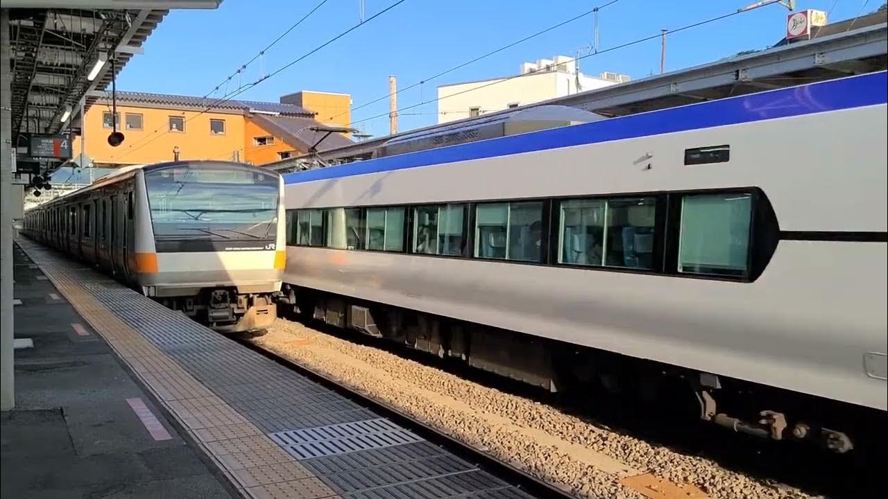 【中央本線】33M 特急あずさ33号 E353系S111編成 S208編成 大月駅 通過シーン - YouTube