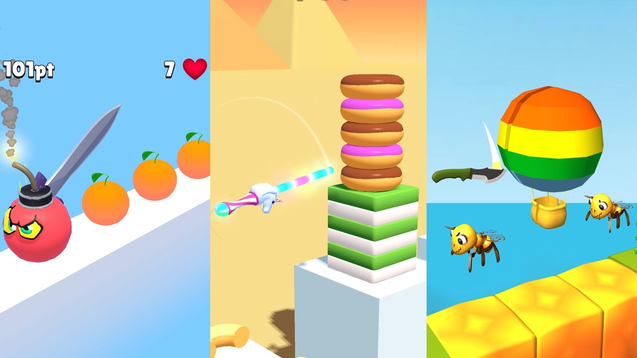 Cut Master 3D vs Slice Master vs Knife Jump Very Satisfying And Relaxing ASMR Slicing Game - YouTube