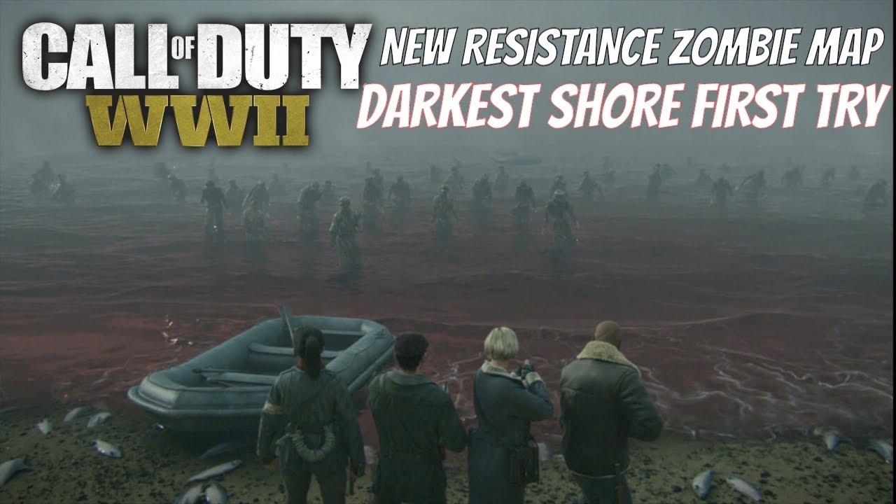 Call of duty ww2 resistance dlc new zombie map DARKEST SHORE FIRST TRY ...
