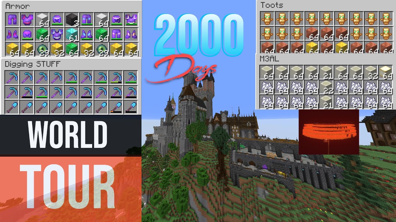Minecraft 2000 days worldtour - YouTube