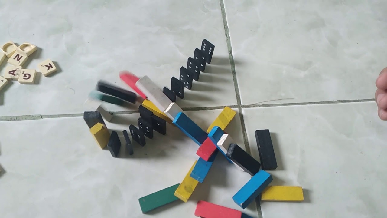 Some domino structures using low quality dominoes - YouTube