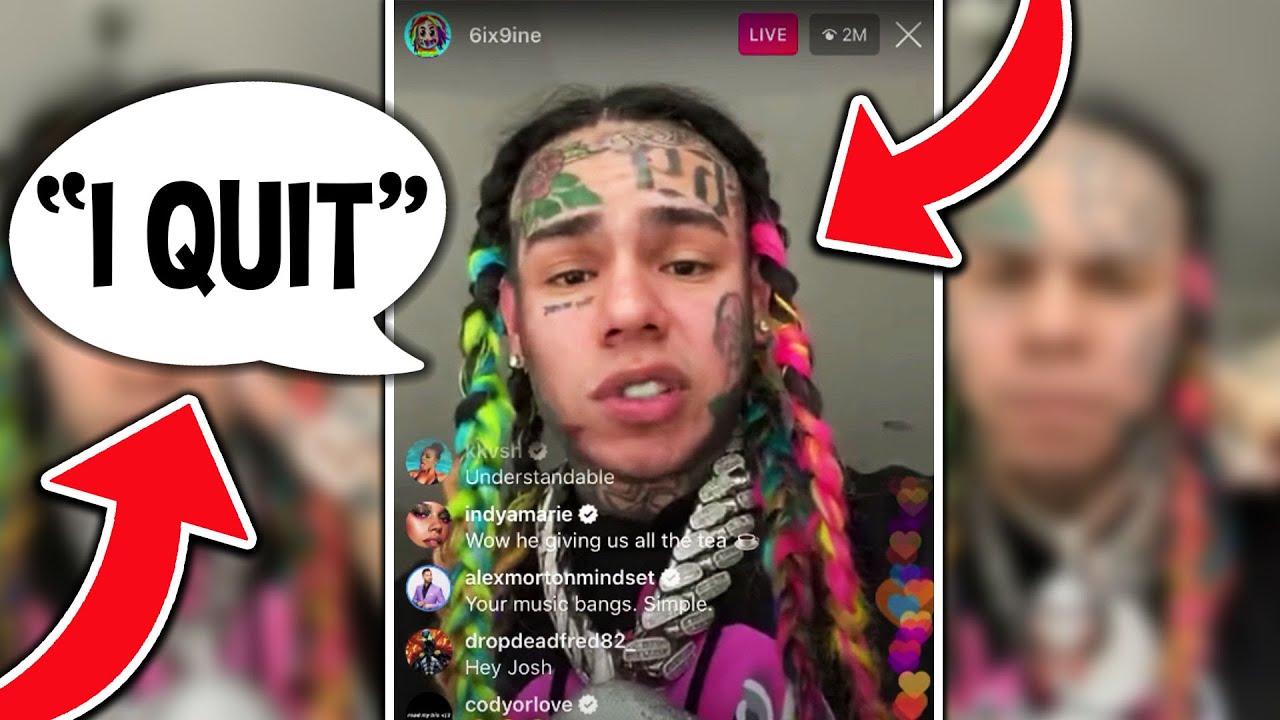 6ix9ine Says He's QUITTING RAP Because Of This... - YouTube