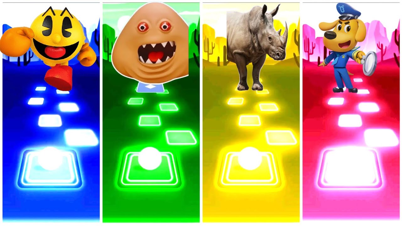 Pac Man 🆚Pou Coffin 🆚 Funny Ferdinand 🆚 Sheriff Labrodar Tiles Hop Edm ...