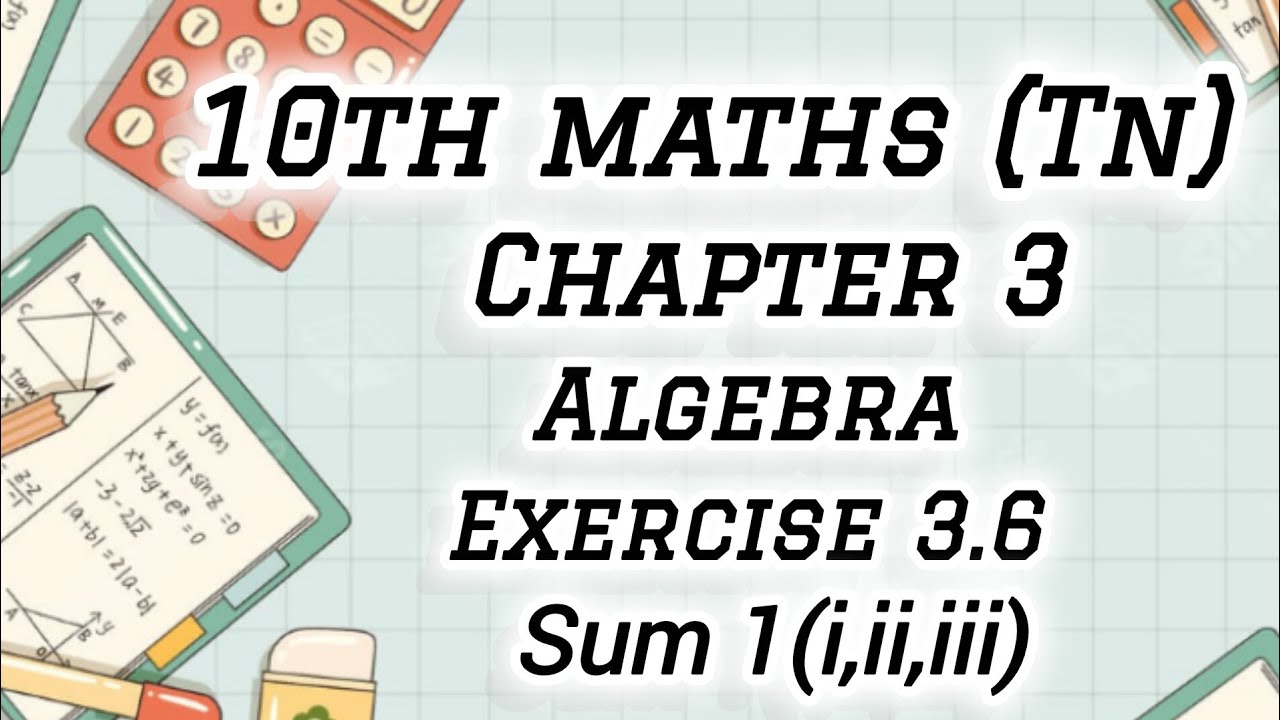10th Maths Chapter 3 Exercise 3.6 Sum 1 - YouTube