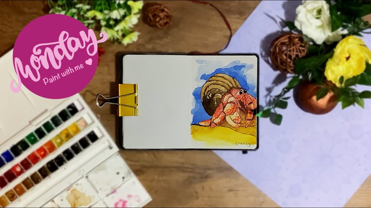 INKTOBER 22 | Day 10 | Crabby | Monday Paint With Me - YouTube