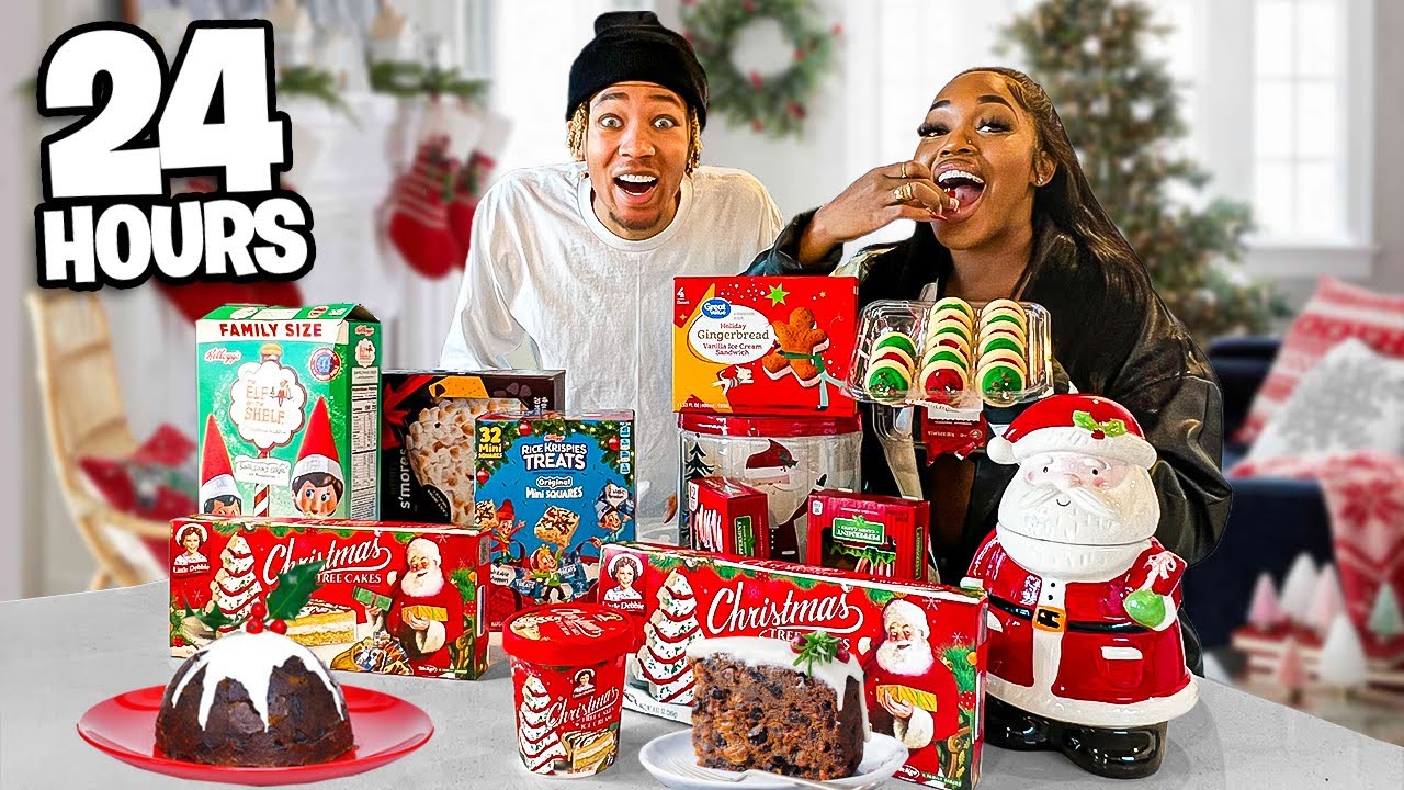 VLOGMAS DAY 5: EATING ONLY CHRISTMAS FOODS FOR 24 HOURS CHALLENGE ...