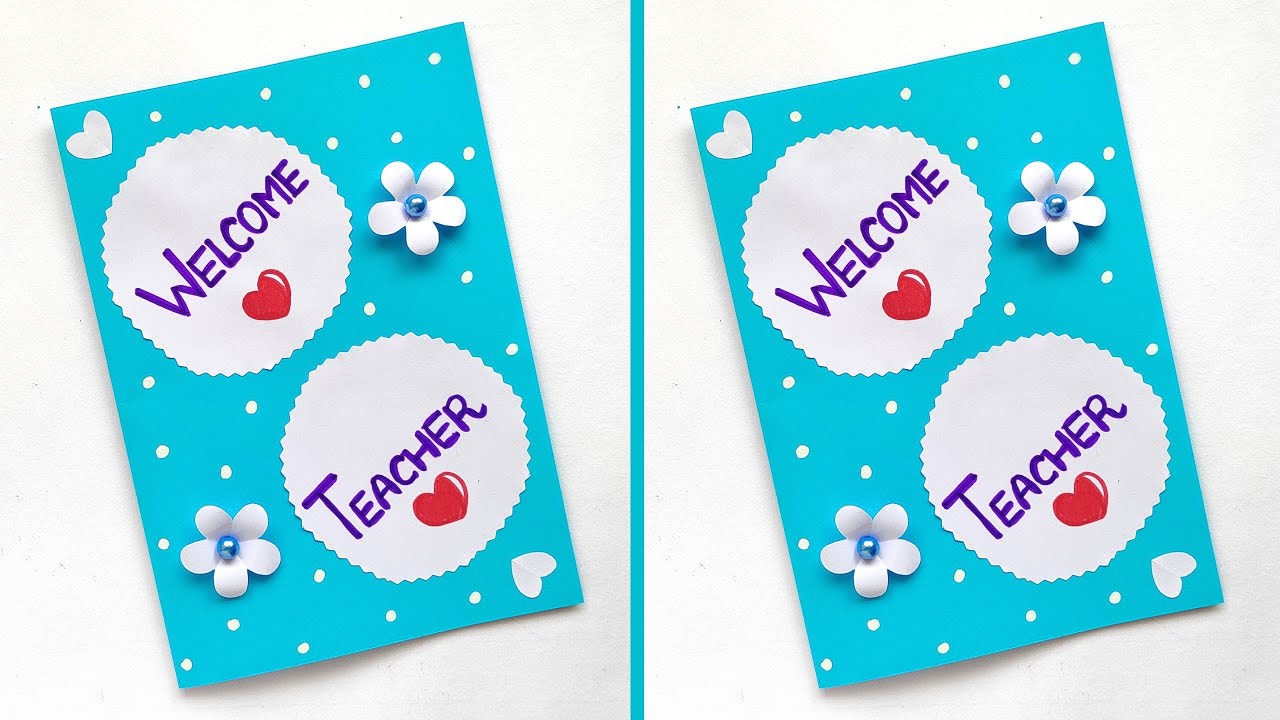 Simple and Cute Welcome Card | Welcome Card for Teachers | DIY Welcome ...