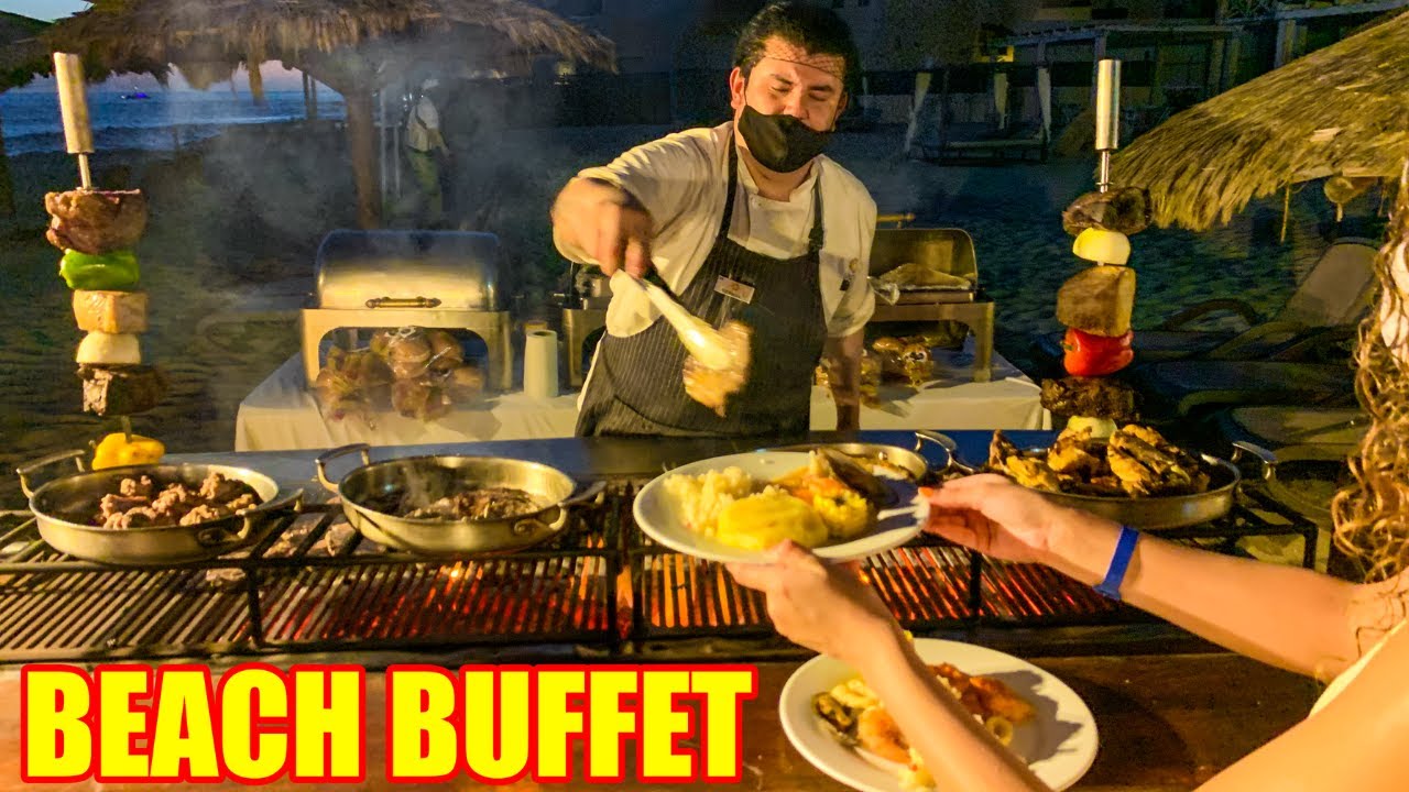 ALL INCLUSIVE Resort Buffet On The Beach In Cabo San Lucas! - YouTube