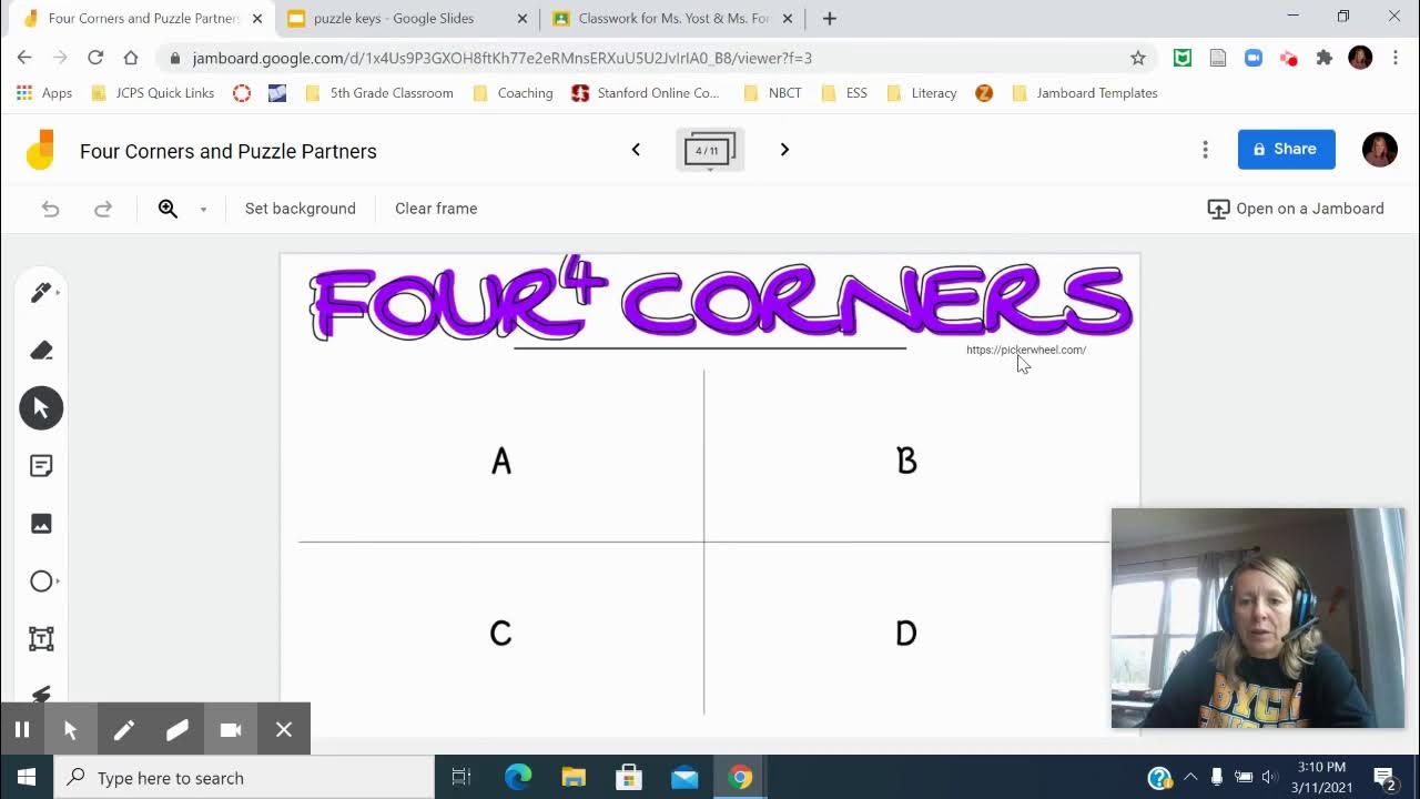 How to make Four Corners and Puzzle Partners on Jamboard - YouTube