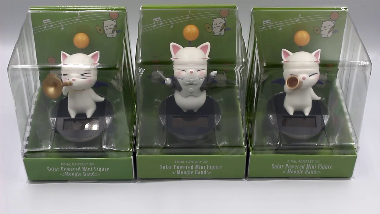 TAITO FINAL FANTASY XIV Solar Powered Mini Figure "Moogle Band" - YouTube
