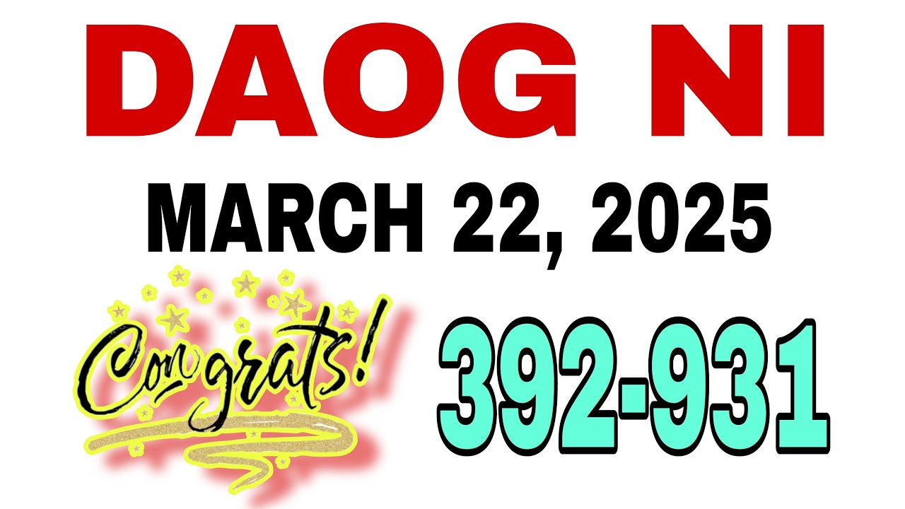 DAOG NI MARCH 22, 2025 SOURCE UPDATE CONGRATS 392 931 - YouTube
