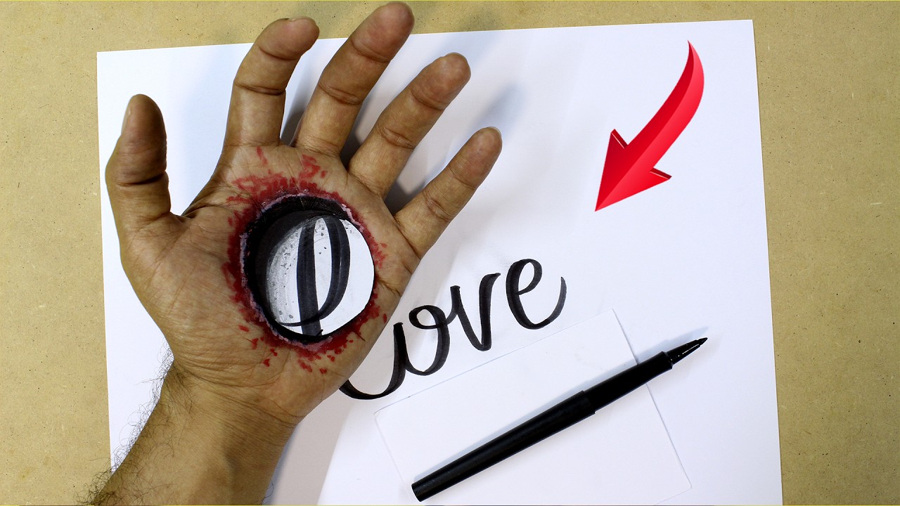 🔥 Como Dibujar un AGUJERO en 3D Sobre La MANO - TRUCO de ARTE - Arte ...