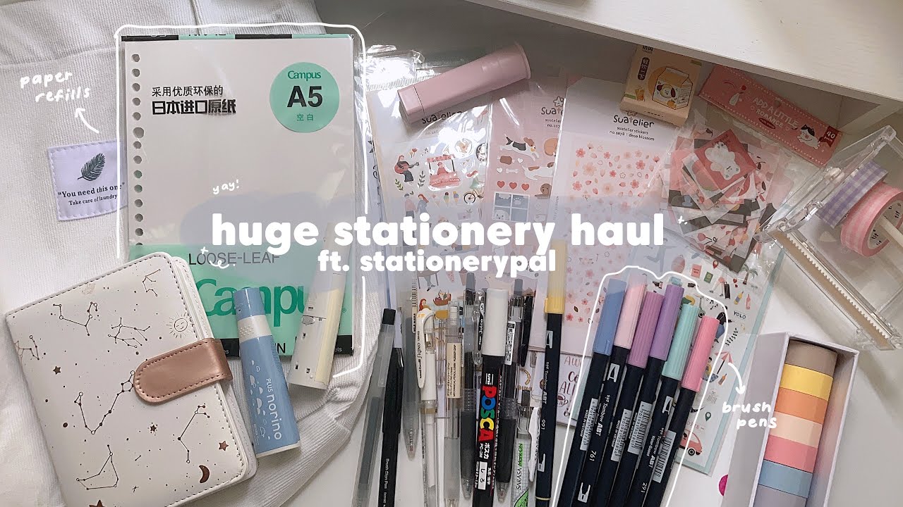 ☁️ a huge stationery haul ft. stationerypal 🥛 - YouTube