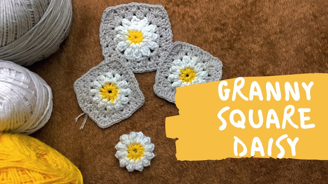 Merajut Motif Bunga Deisy // Daisy Granny Square Tutorial - YouTube