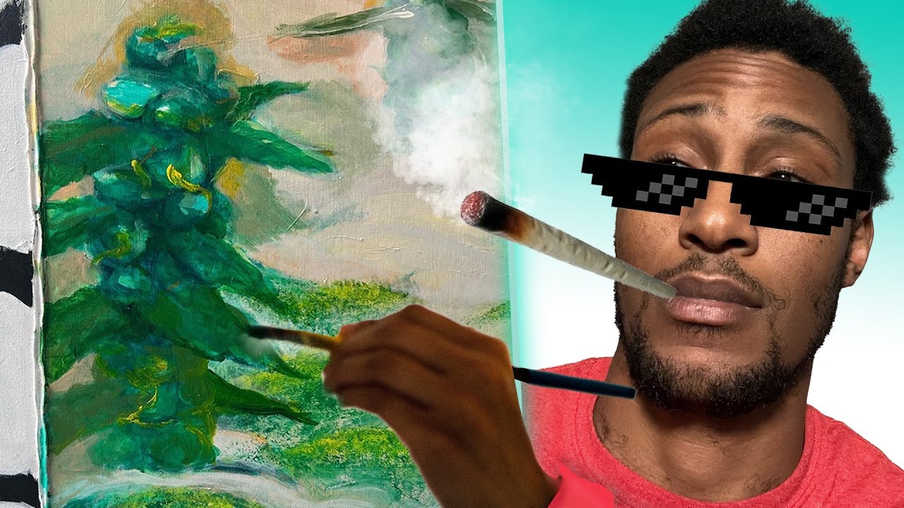 This is How You Paint Weed! Marijuana Painting Tutorial - YouTube