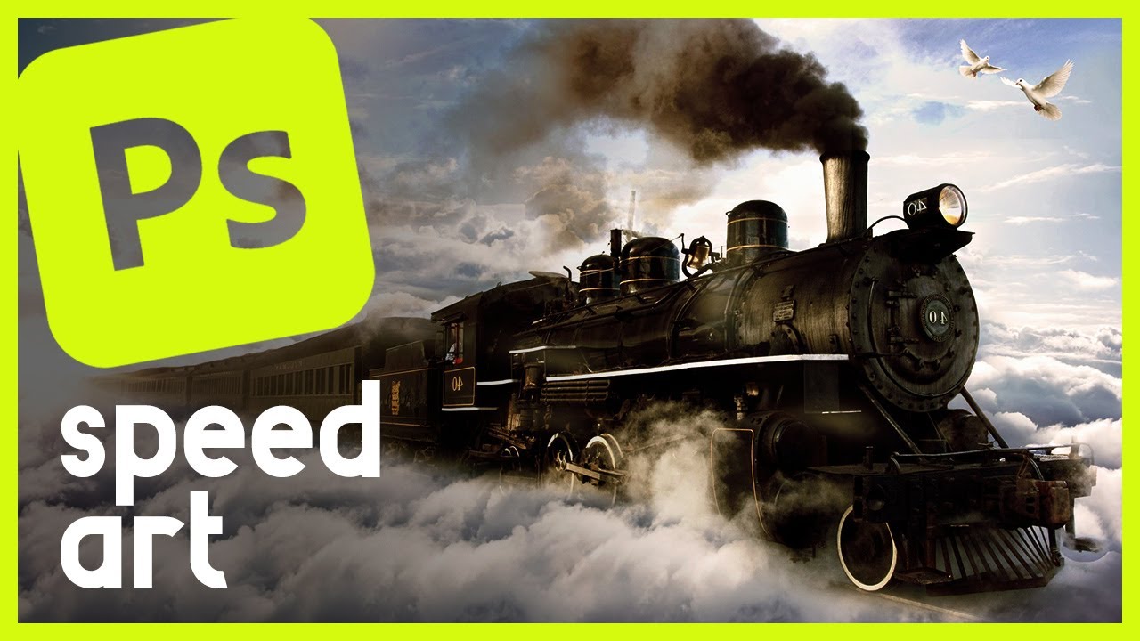 photoshop speed art train - YouTube