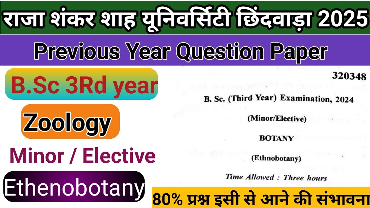 Bsc 3rd year Botany (Minor/Elective) Question paper 2025// third year ...