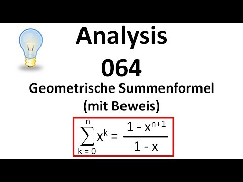 Analysis 064 - Geometrische Summenformel (mit Beweis) - YouTube