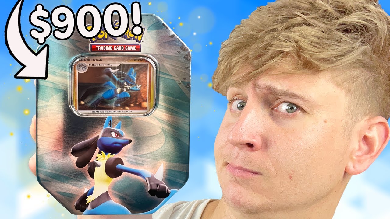 I Opened A $900 Lucario Tin of Pokemon Cards... - YouTube