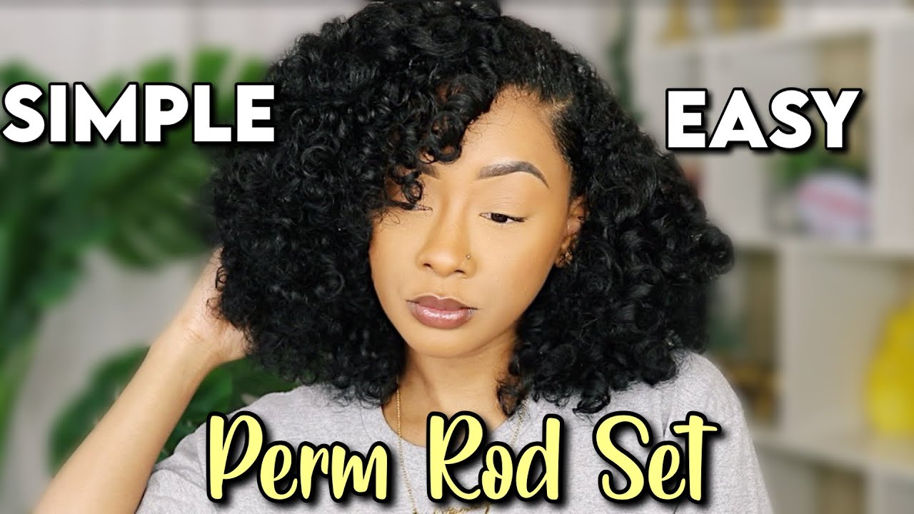 SIMPLE AND EASY PERM ROD SET ON NATURAL HAIR - YouTube