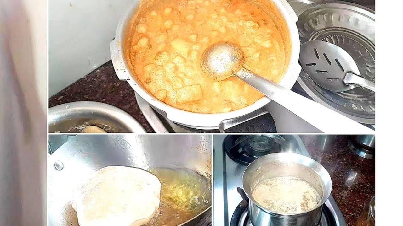 Vlog#5 / morning routine / Channa kuruma😋poori/ working women daily ...