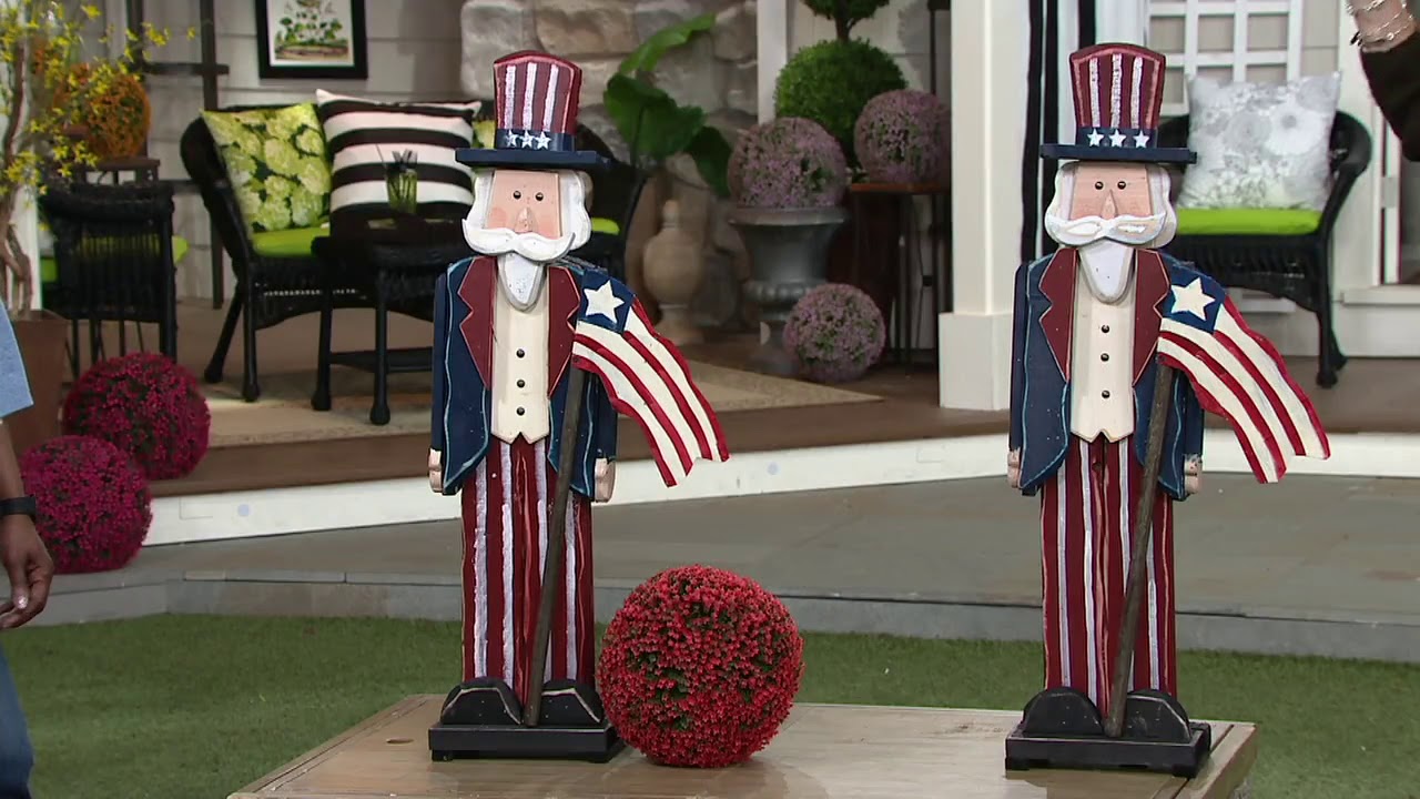 Plow & Hearth Wooden Uncle Sam Decoration on QVC - YouTube
