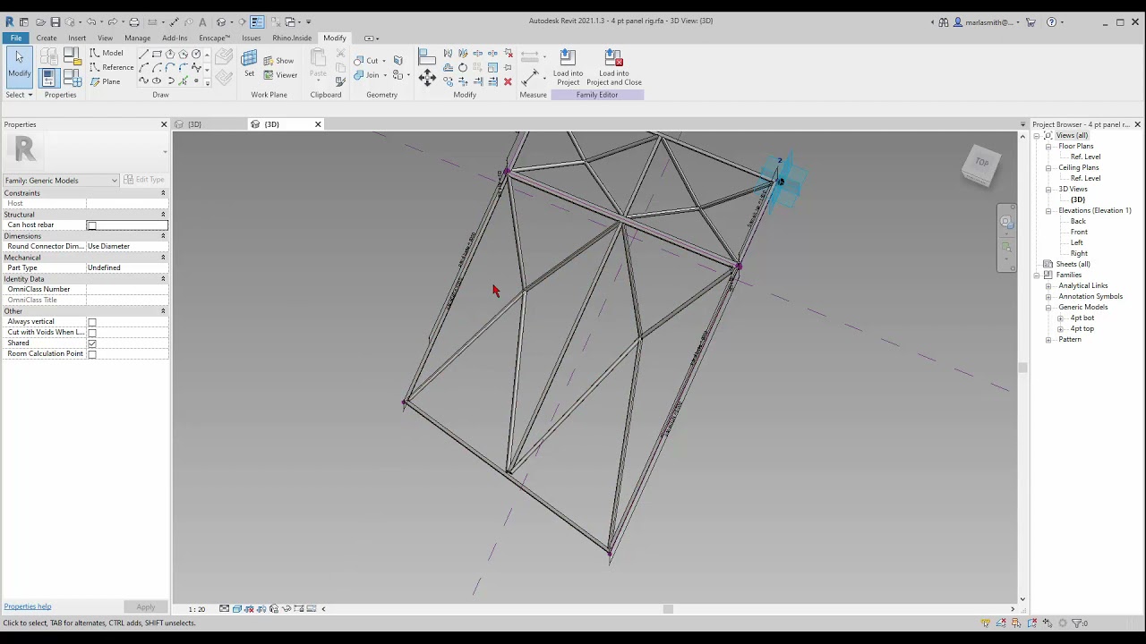 Revit Adaptive Panel Double Rotating - YouTube