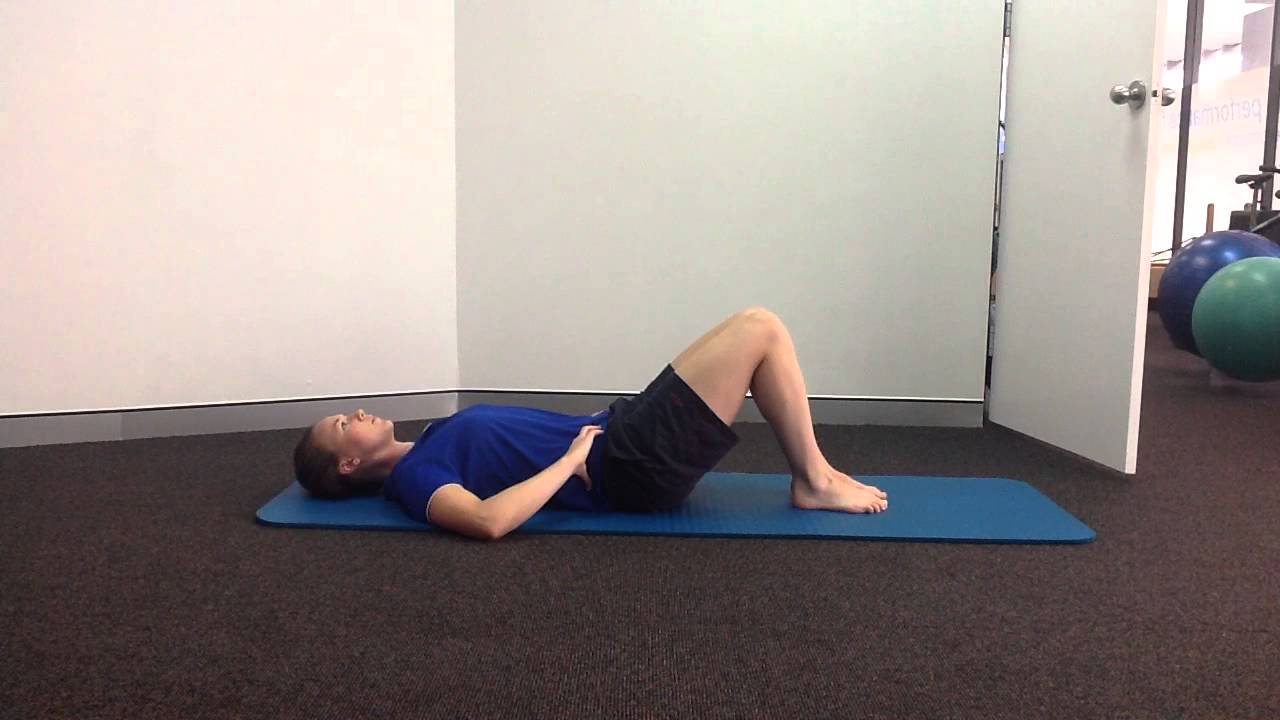 Crook lying TVA pelvic floor series - YouTube