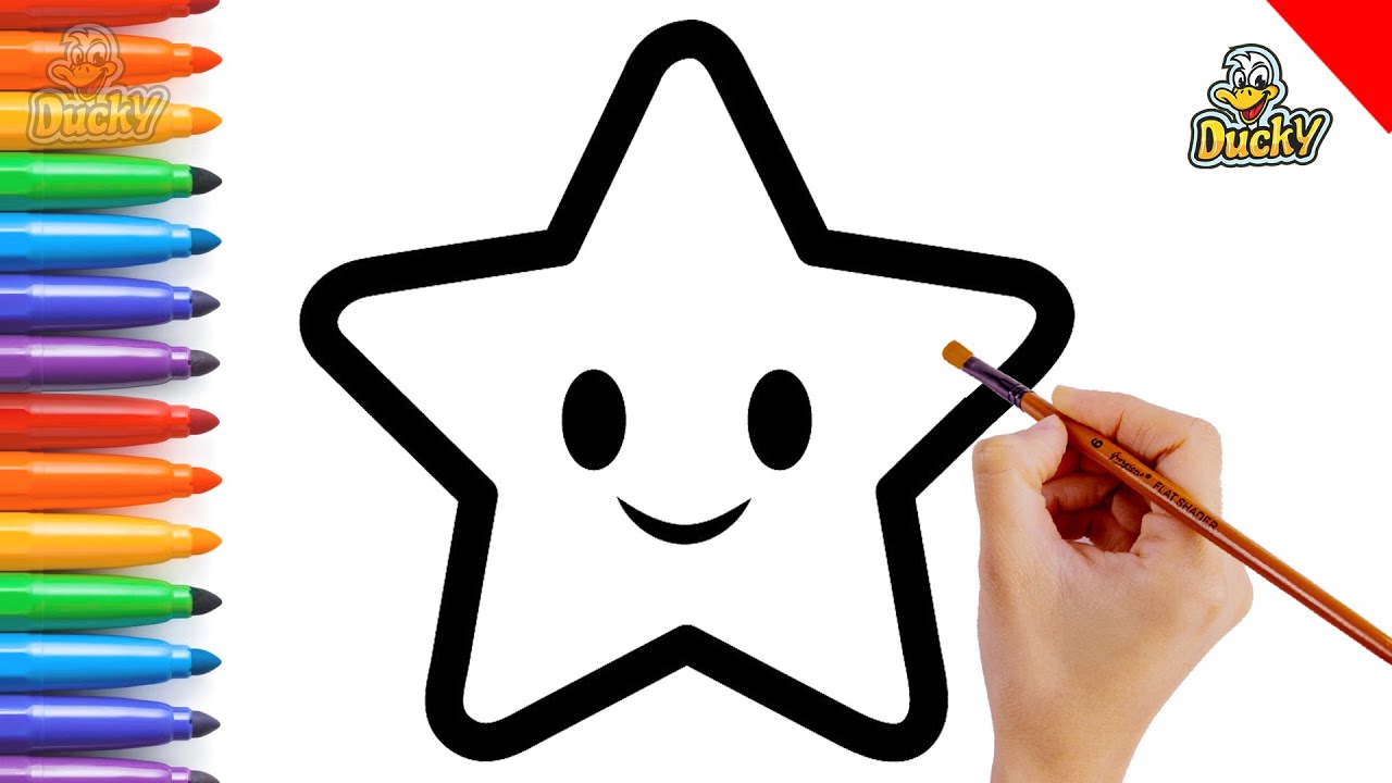How to draw stars for kids | How to draw stars for children | Drawing ...