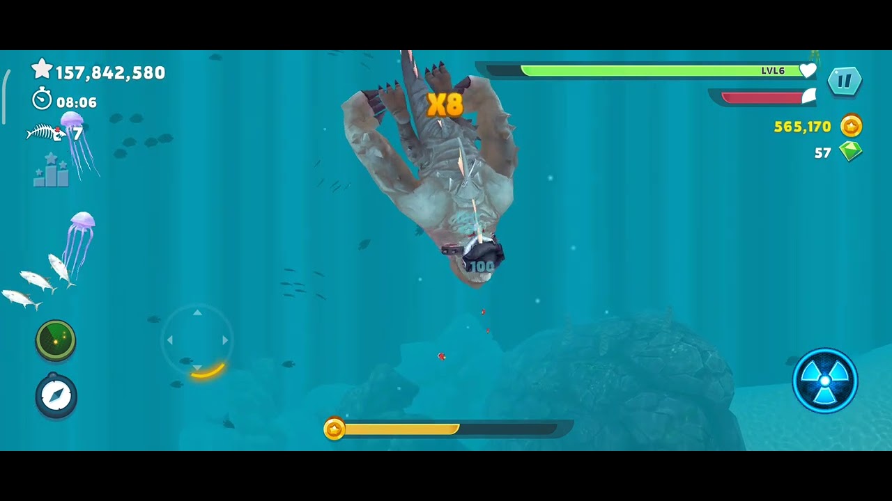 hungry shark evolution : shark behemoth menyelesaikan misi max,untuk ...