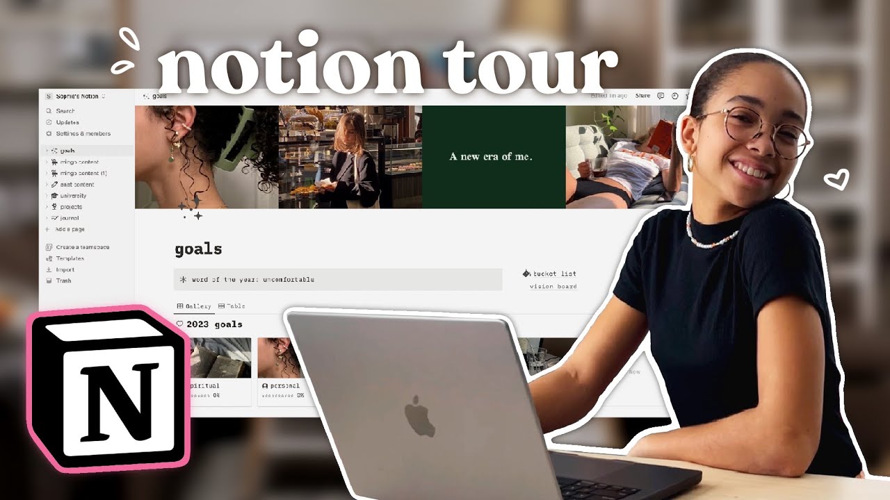 updated NOTION TOUR 2023 & how to be organized using notion 🎀 - YouTube