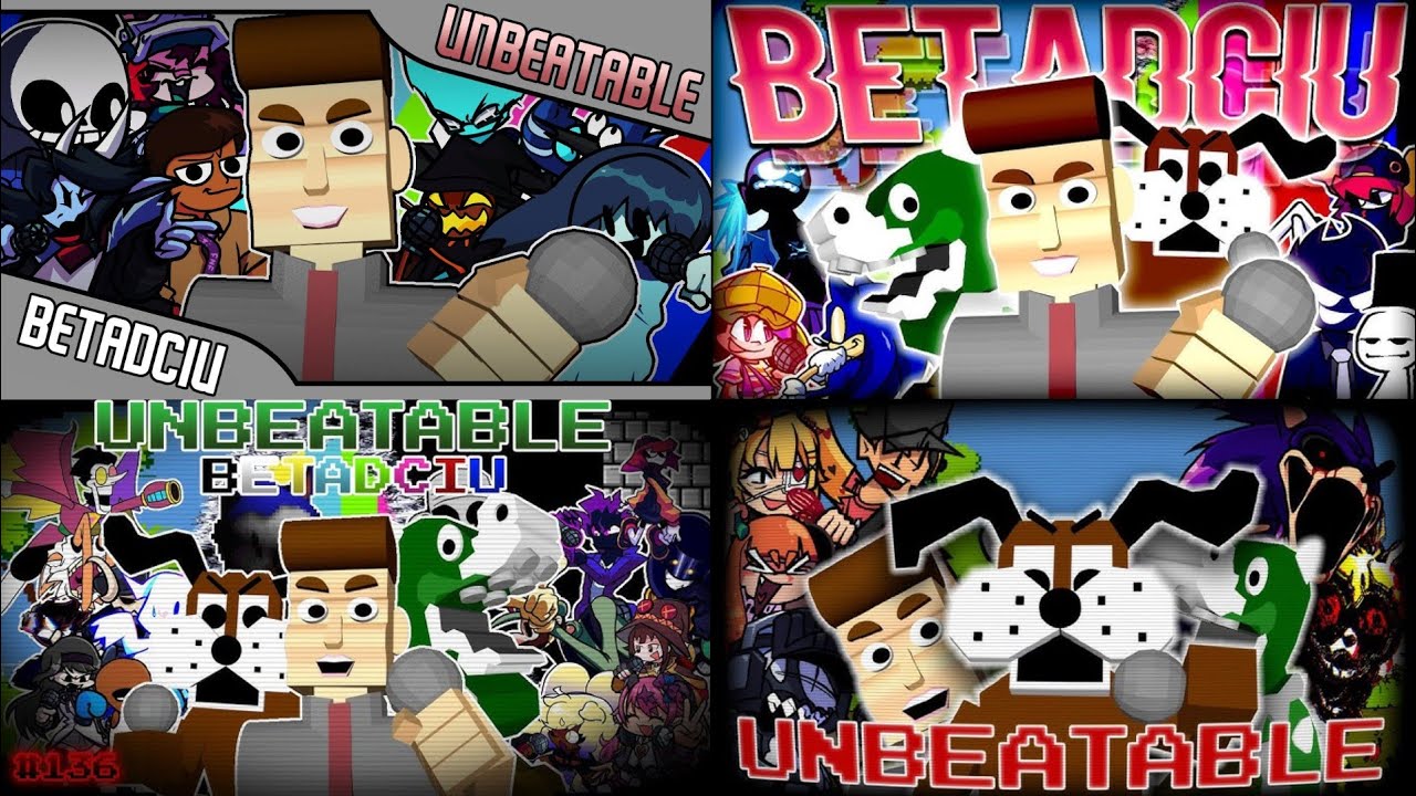 FNF UNBEATABLE But Every Turn A Different Character Is Used (Mashup 4 ...