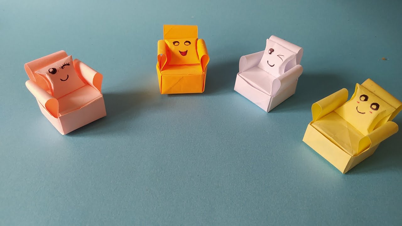 How to make a paper Chair Origami Paper 🎧 - YouTube