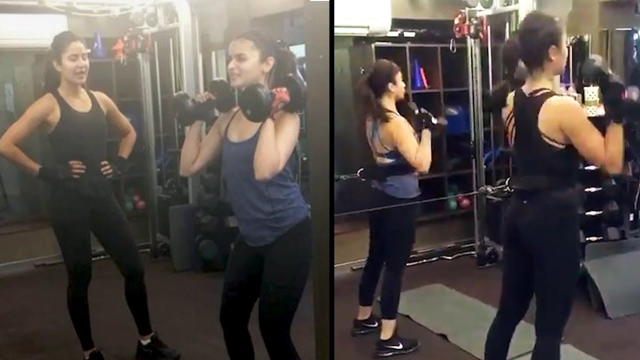 Katrina Kaif & Alia Bhat H0T Workout In Gym - YouTube