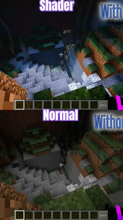 Shader vs normal minecraft - YouTube