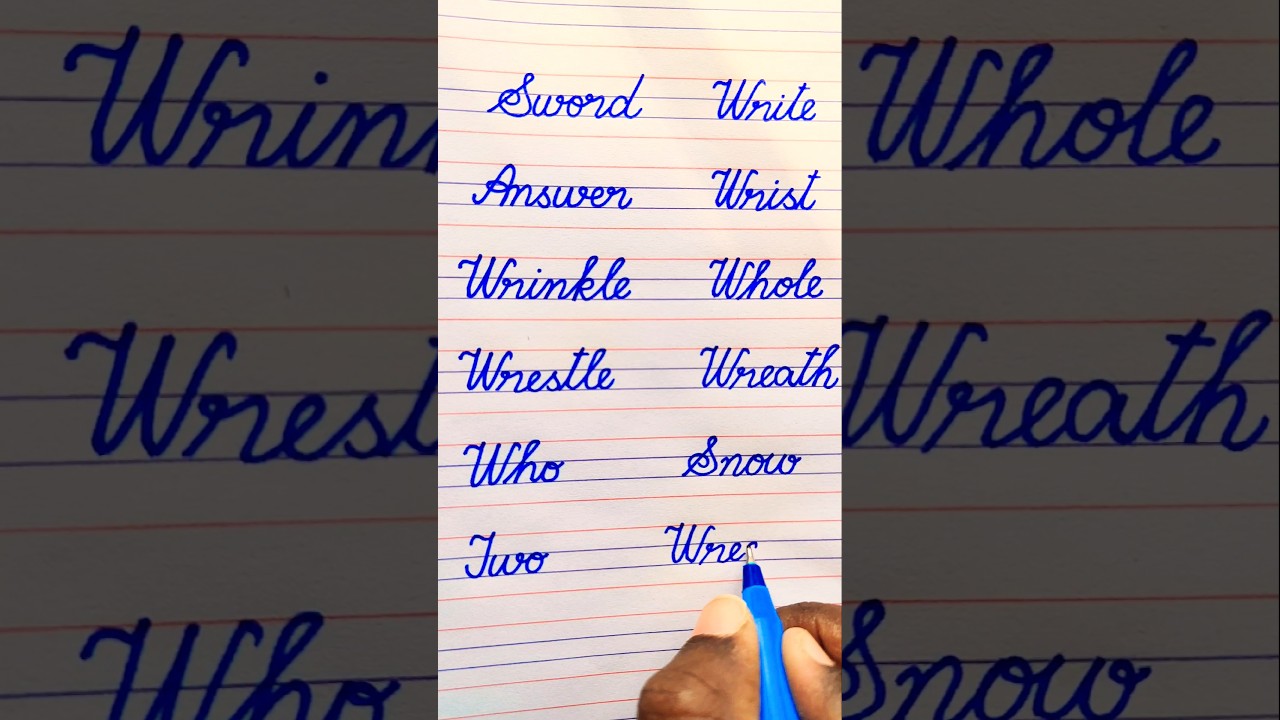 Silent W words📖.#anaedify #english #reading #handwriting #cursive - YouTube